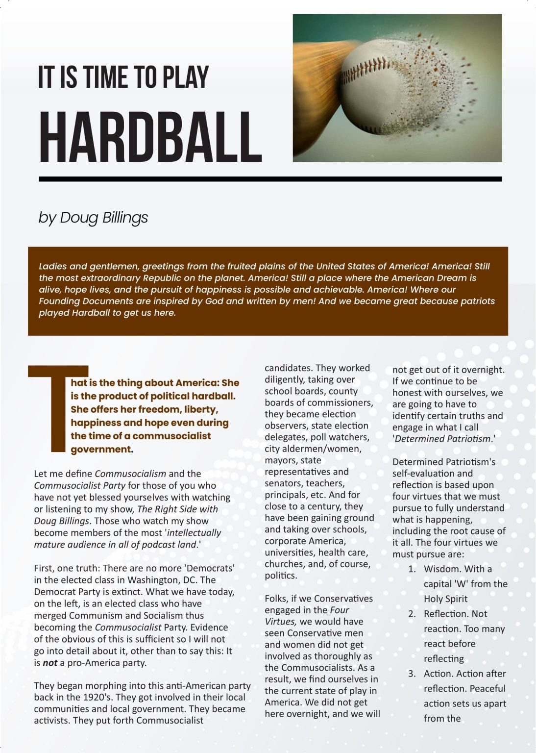 It is Time to Play Hardball | George Magazine