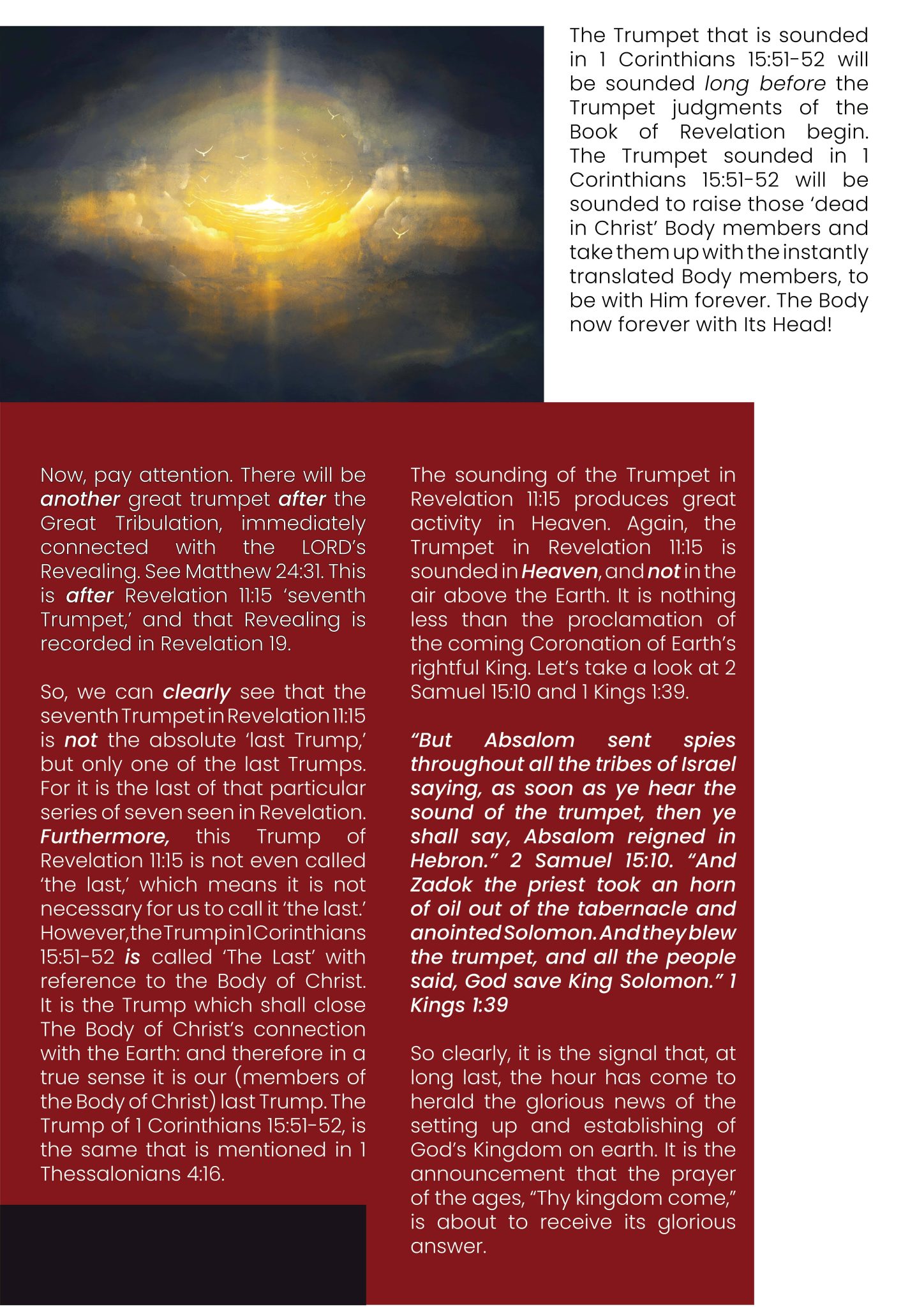 The Last Trump-Is There More Than One? 1 Cor. 15 & Rev. 11 Compared ...