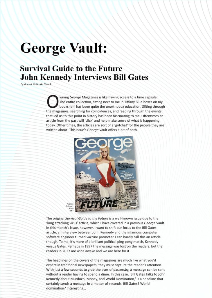 George Vault: John Kennedy Interviews Bill Gates in the ‘Survival Guide ...