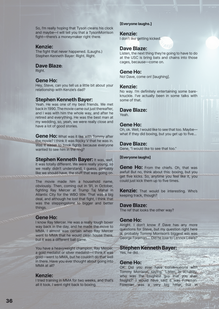 Kenzie Morrison: Tommy’s Legacy and Stallone’s Rocky 5 | George Magazine