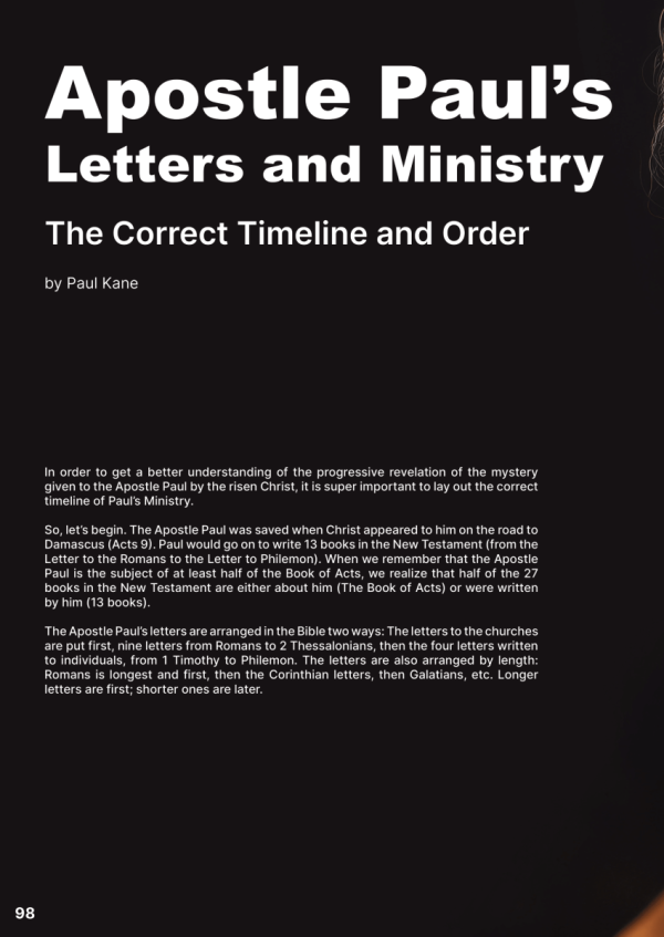 The Correct Timeline of the Apostle Paul’s Letters and Ministry ...